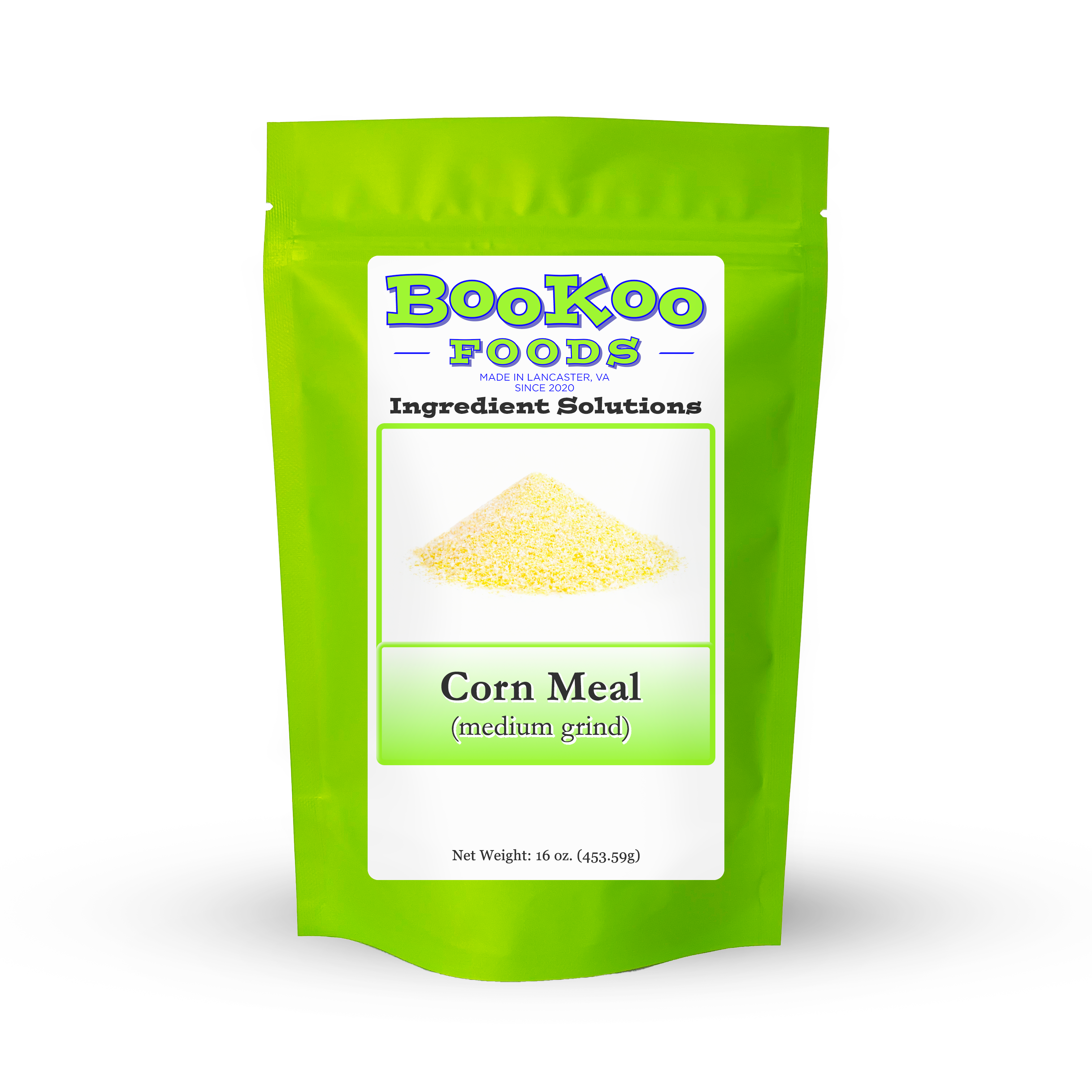 Medium Grind Cornmeal – Stone-Ground Yellow Corn | BooKoo Foods